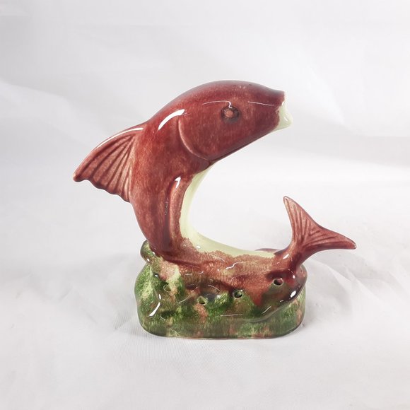 Accents | Vintage Fish Flower Frog California Pottery | Poshmark